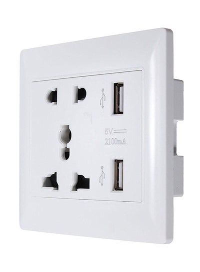 Dual Port USB Universal Wall Socket White price in Saudi Arabia | Noon ...