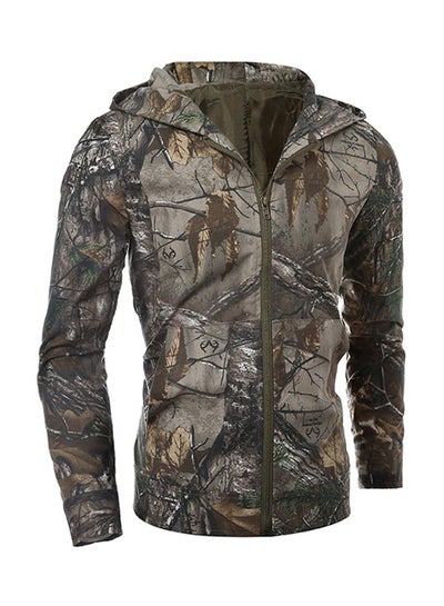 Hooded Military Camouflage Long Sleeve Blouson Jacket Multicolour price ...