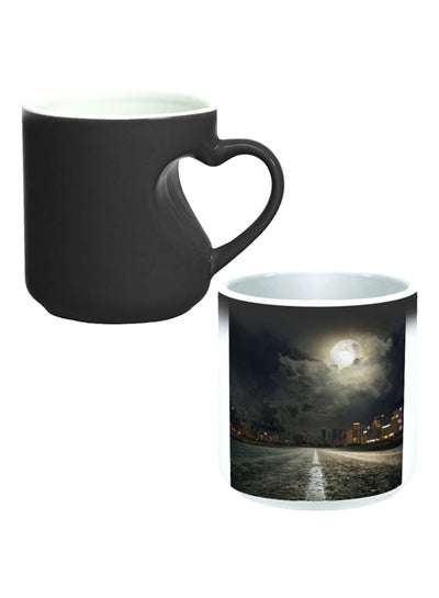 Ceramic Magic Mug With Inner Heart Handle Black/White price in Saudi ...