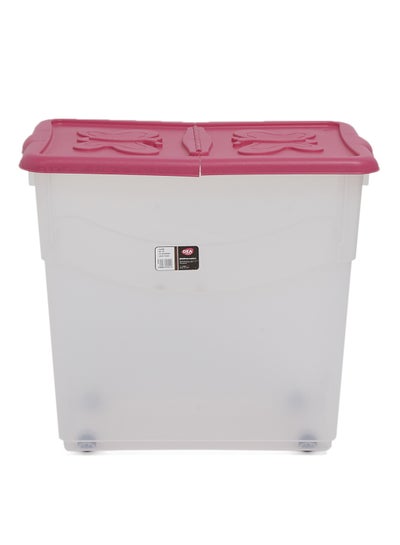 Twin Flap Storage Box White/Pink 80Liters price in Saudi Arabia | Noon ...