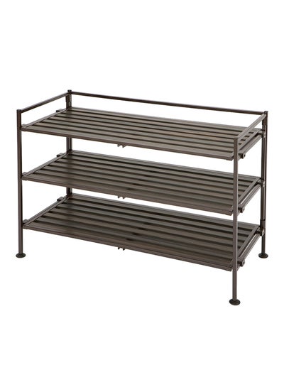 3-Tier Stackable Shoe Rack Mocha 0.67x0.31x0.49meter price in Saudi ...