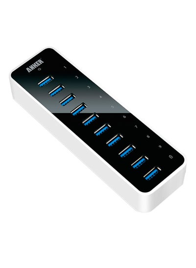 USB SuperSpeed 10-Port Charging Hub White/Black price in Saudi Arabia ...