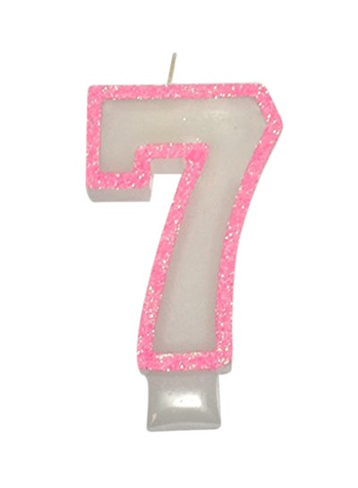 No 7 Birthday Candle Pink Glitter Browse Our Store And Choose Other ...