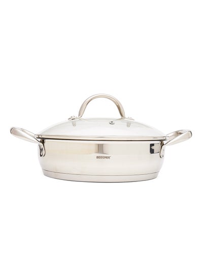 Shallow Pot With Glass Lid Silver/Clear 24centimeter price in UAE ...