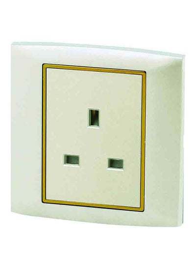 3-Pin Female 13 AMP Socket White/Gold 7x7centimeter price in Saudi ...