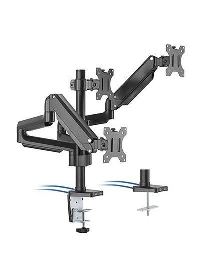 Premium Triple Monitors Aluminum Pole Mounted Gas Spring Monitor Arm ...