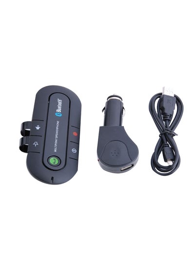 Car Mobile Charger With Multipoint Speakerphone And USB Cable Black ...