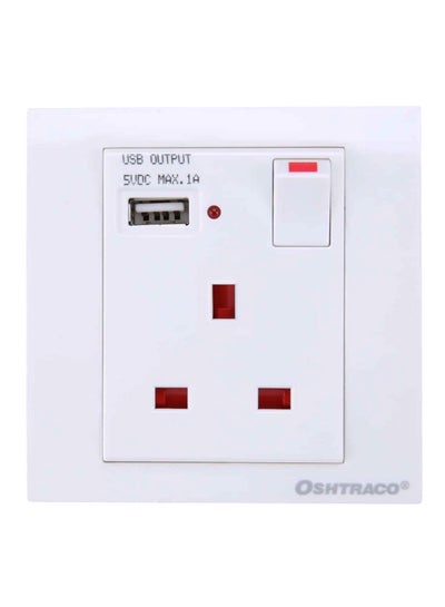 Fixed Wall Socket With USB Charger White price in UAE | Noon UAE | kanbkam