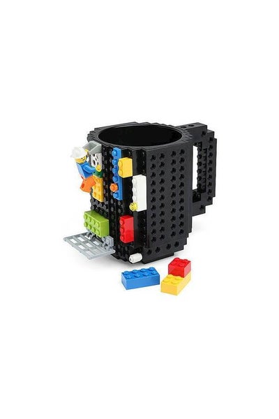 DIY block puzzle Lego cup coffee cup for children's gift Black price in ...