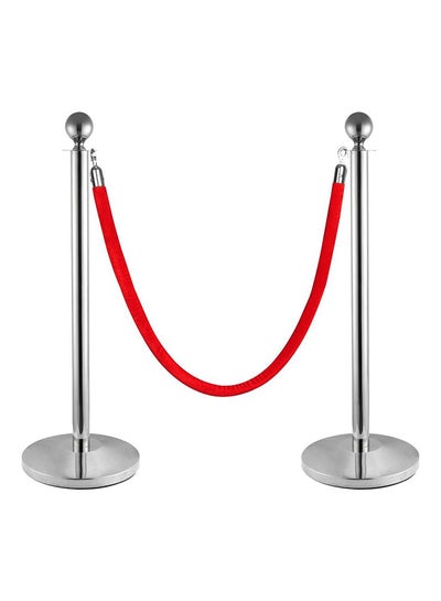 2-Piece Stand Multi-Purpose Queue Manager With Twisted Rope Red/Silver ...