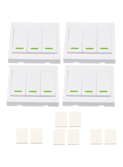 4-Piece Push Button 3 Gang Remote Controller Transmitter With Stickers ...