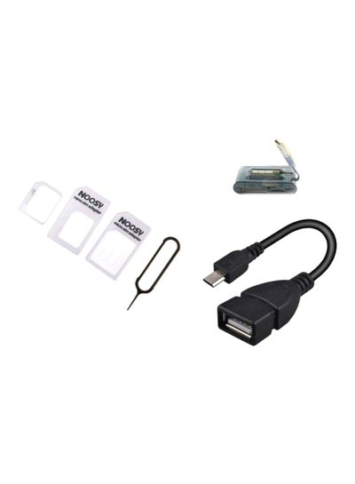 SIM Card Adaptor With OTG Cable And Card Reader Black price in UAE ...
