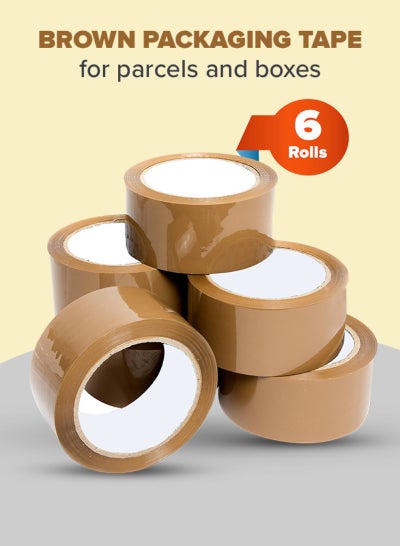 6 Rolls Packaging Tape 48mm x 20 Yard Brown price in UAE | Noon UAE ...