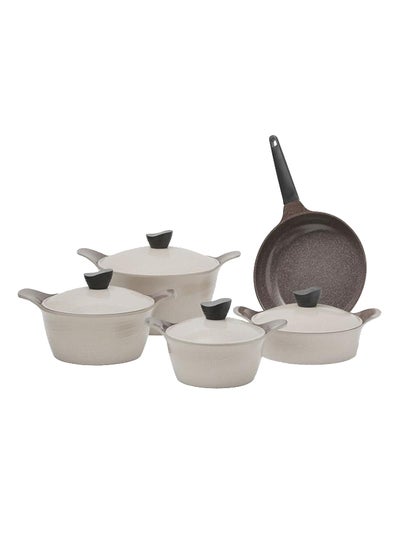 9-Piece Korean Granite Cookware Set Dark Beige/Black price in UAE ...