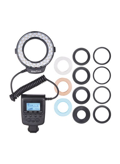 46-Piece LED Ring Flash Light Power Control With Flash Diffusers and ...