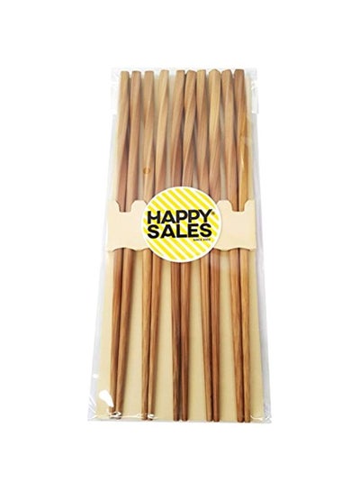 10-Piece Wooden Chopstick Set Beige 9inch price in Saudi Arabia | Noon ...