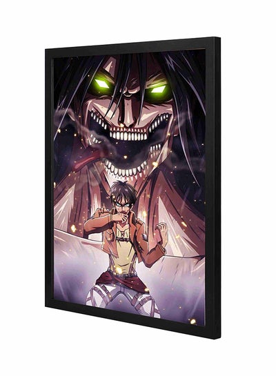 Attack On Titan Eren Wall Art Painting With Pan Wooden Frame White ...