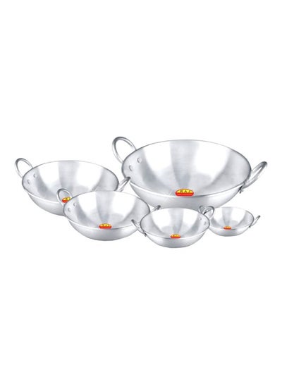 5-Piece Indian Kadai Cooking Pot Set Silver price in UAE | Noon UAE ...