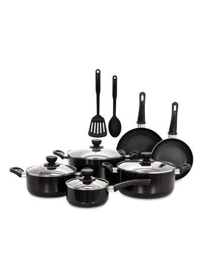 12-Piece Non-Stick Cookware SetWith Lid Black 16x26x24x20cm price in Saudi Arabia | Noon Saudi ...