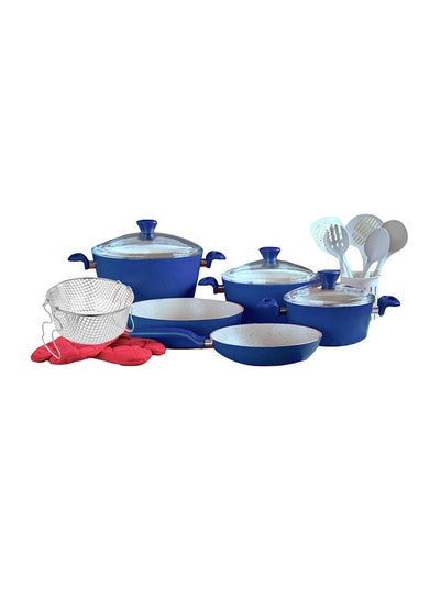 18-Piece Granite Cookware Set Blue 56centimeter price in Saudi Arabia ...
