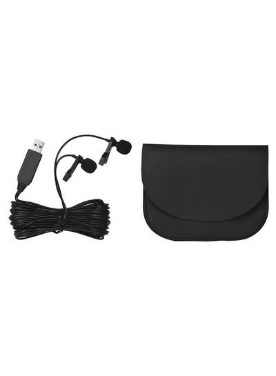 Dual Head USB Clip-On Microphone With Case Black price in UAE | Noon ...