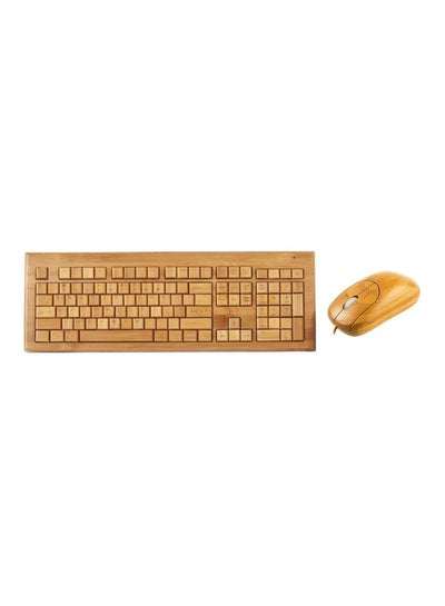 USB Wooden Keyboard And Mouse Set Brown price in Saudi Arabia | Noon ...
