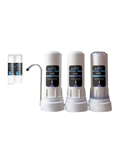 Three Stages Silver Water Filter System Set + 2 Candle White 37.5x12 ...