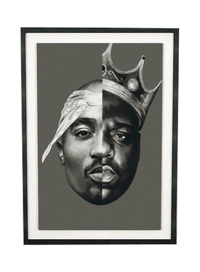 Tupac And Biggie Poster With Frame Grey/Black 21x30cm price in Saudi ...