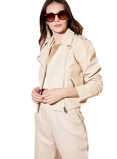 سعر Faux Leather Jacket Light Beige فى مصر | نون مصر | كان بكام