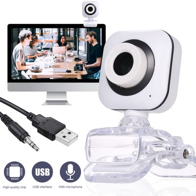 0.3 Megapixels High-Definition Clip-on USB Webcam White price in Saudi ...