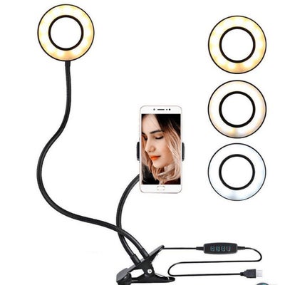 USB Interface Dimmable Clip-On LED Ring Light Black/White price in ...