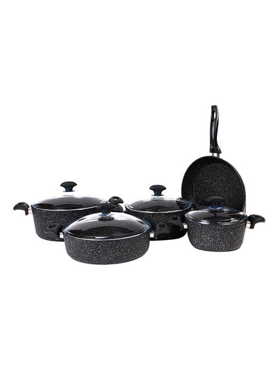 9-Piece Granite Premium Cookware Set Black price in UAE | Noon UAE ...