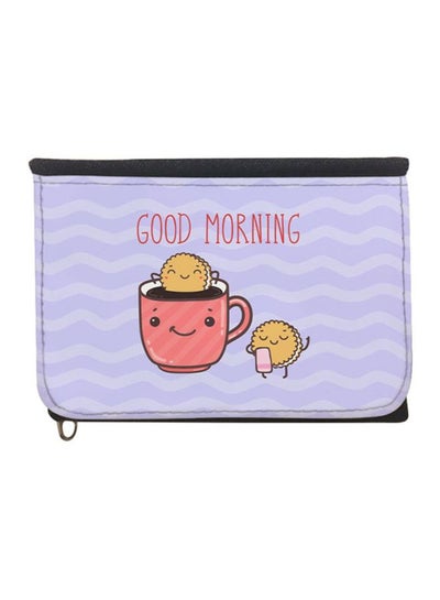 Good Morning Printed Bi-Fold Wallet Purple/Red/Brown price in Saudi ...
