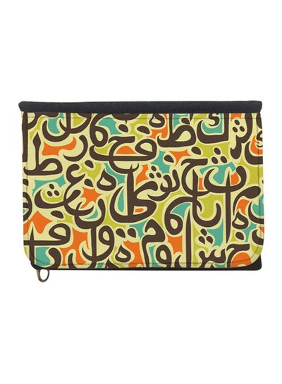 Arabic Letters Printed Bi-Fold Wallet Green/Black/Orange price in Saudi ...