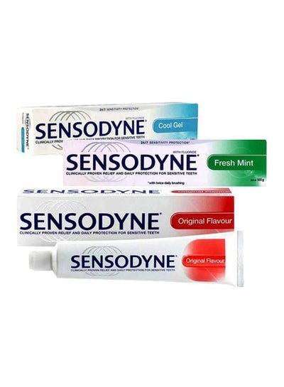 Pack Of 3 Flavoured Toothpaste Red/Green/Blue 3x100g price in UAE ...