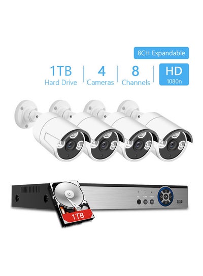 8CH 1080P Camera Security System DVR Kit with 1TB Hard Drive +4pcs 2MP ...