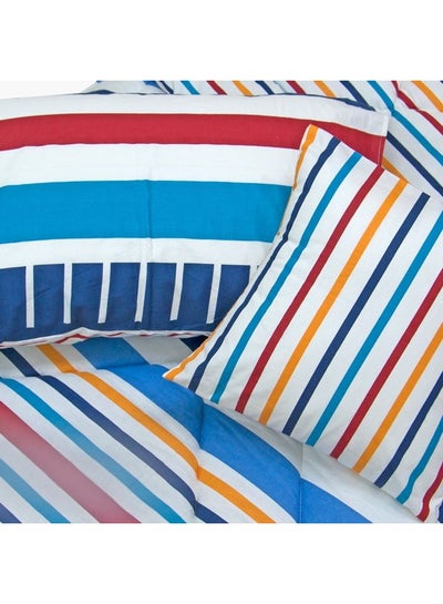 Homey Stripe 3 Piece Twin Comforter Set cotton Multicolour 160 x 220cm ...