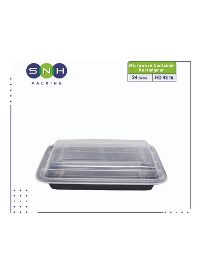 24-Piece Rectangular Microwave Container Black price in UAE | Noon UAE | kanbkam
