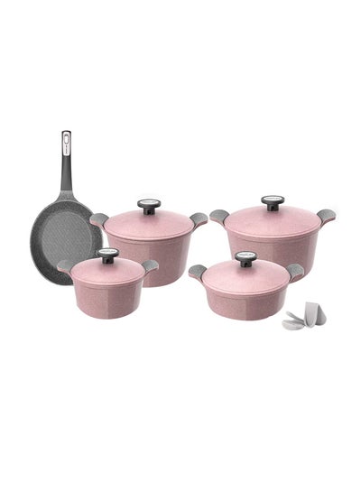 9-Pieces Xtrema Cookware Set Pink 20/24/26cm price in Egypt | Noon ...