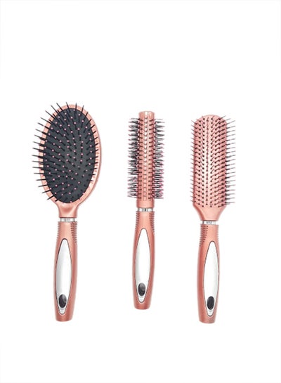 3 Piece Hair Brush Set Pink 23x25x22cm price in Saudi Arabia | Noon ...