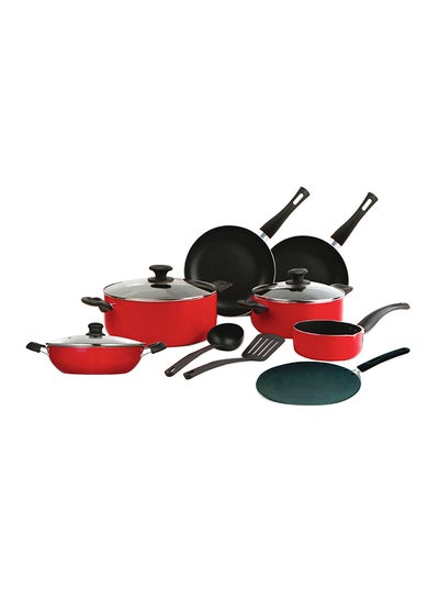 12 Piece Cookware Set, Food Grade Aluminium With 3 Layer Non-Stick Coating Red 1centimeter price ...