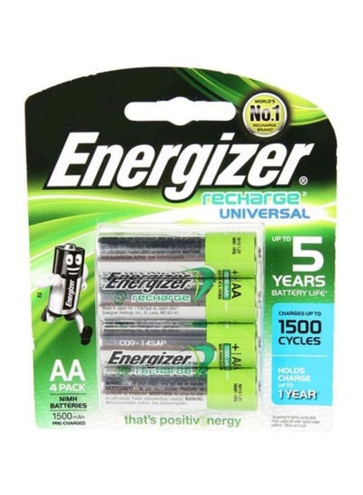 4-Piece AA Battery Set Silver/Green price in UAE | Noon UAE | kanbkam