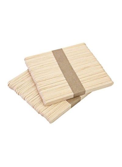 50-Piece Wooden Popsicle Sticks Beige 11.4x1x0.2cm price in UAE | Noon ...
