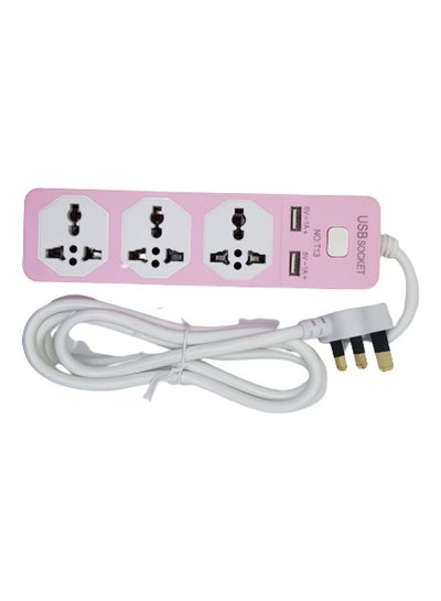 Universal Extension Power Strip Socket With 2 USB Port Pink 19x3x3cm ...