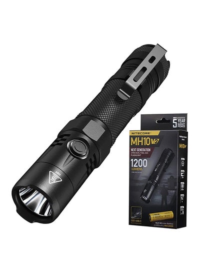 MH10 v2 1200 Lumen USB-C Rechargeable EDC Flashlight with Battery, Hard Holster and LumenTac ...