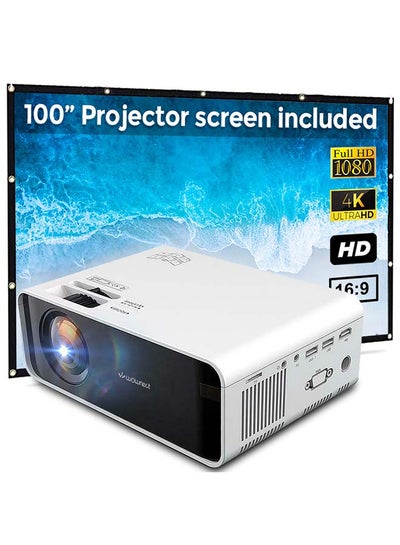Mini LED Projector HD 1500 Lumens Built-in Speaker and with 100-Inch ...