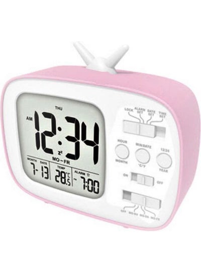 Digital Alarm Clock Illuminated Screen And Temperature Pink/White price ...