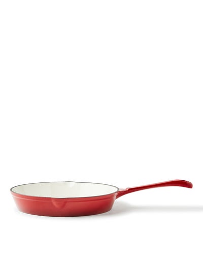 Premium Cast Iron Enamel Coated Cookware Red Frying Pan 25 cm price in ...