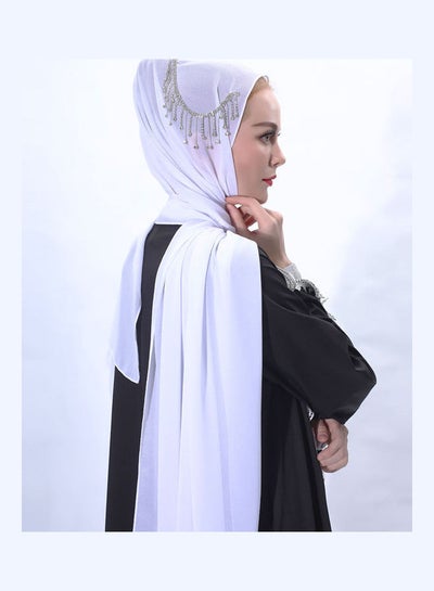 Muslim Tassels Hijab Turban White price in Saudi Arabia | Noon Saudi ...