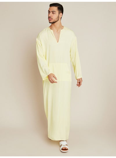 Side Pocket Detail Kandora Yellow price in Saudi Arabia | Noon Saudi ...